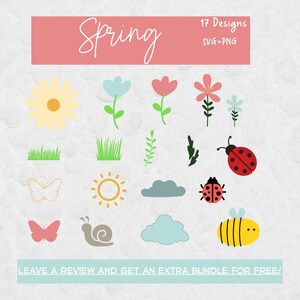 Spring PNG Clipart Bundle, SVG Files for Cricut, Spring Clipart Image ...
