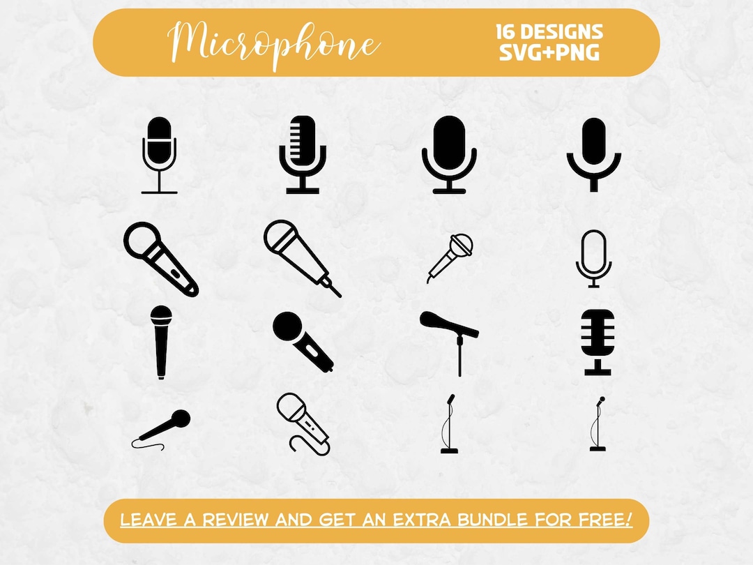 Microphone SVG Bundle, Svg Files for Cricut, Microphone Cut File, Music ...
