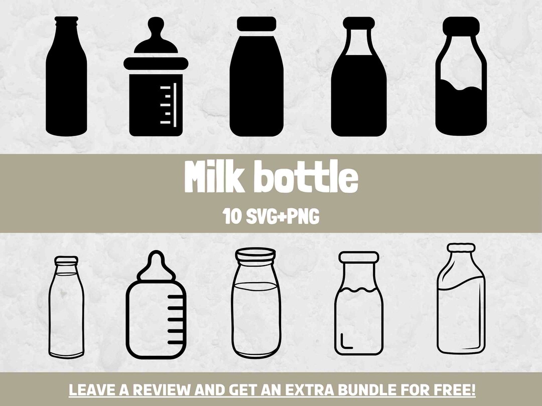 Milk Bottle Svg, SVG Files for Cricut, Bottle Clipart, Milk Svg, Kids ...