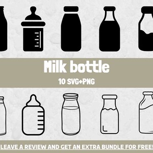 Milk Bottle Svg, SVG Files for Cricut, Bottle Clipart, Milk Svg, Kids ...