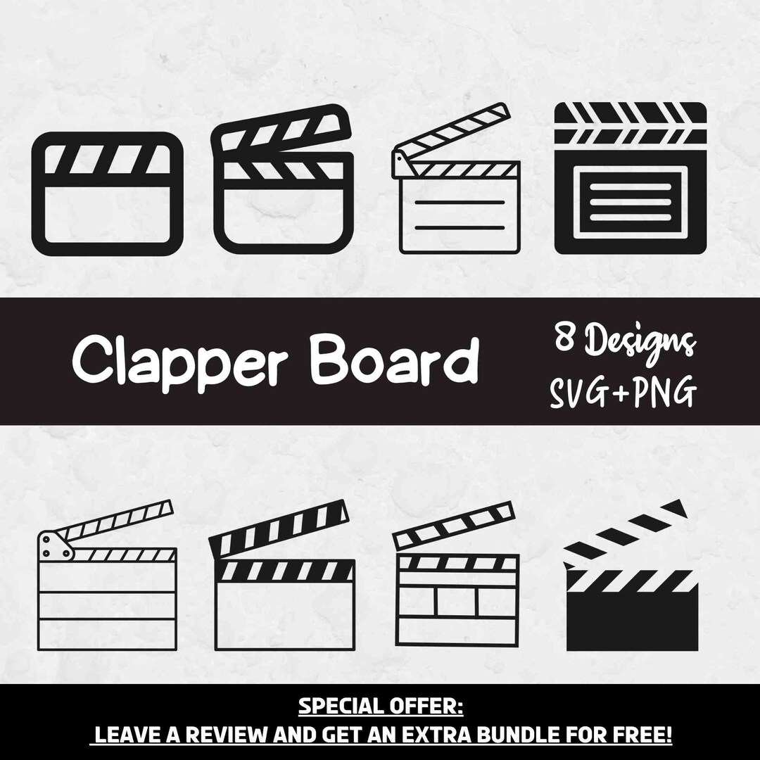 Clapperboard SVG, SVG Files for Cricut, Movie Clipart, Cinema Clipart ...