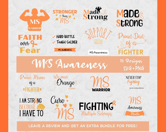 MS Awareness Svg, Svg Files for Cricut, Multiple Sclerosis Svg, MS Cut ...