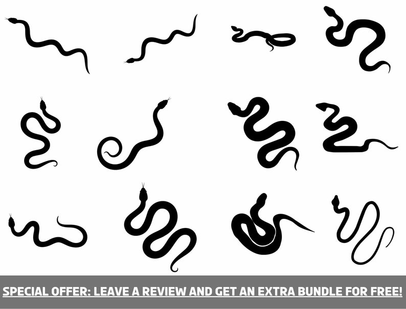 Snake SVG Bundle, Snake Silhouette, Reptile Cut File, Cricut SVG, Snake ...
