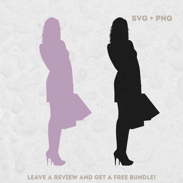 Female Shopper Svg - Etsy
