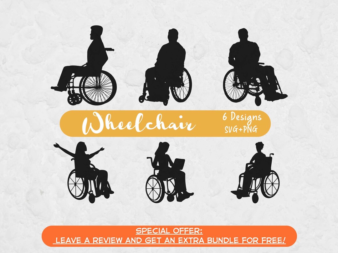 Wheelchair Svg Bundle, SVG Files for Cricut, Wheelchair Silhouette ...