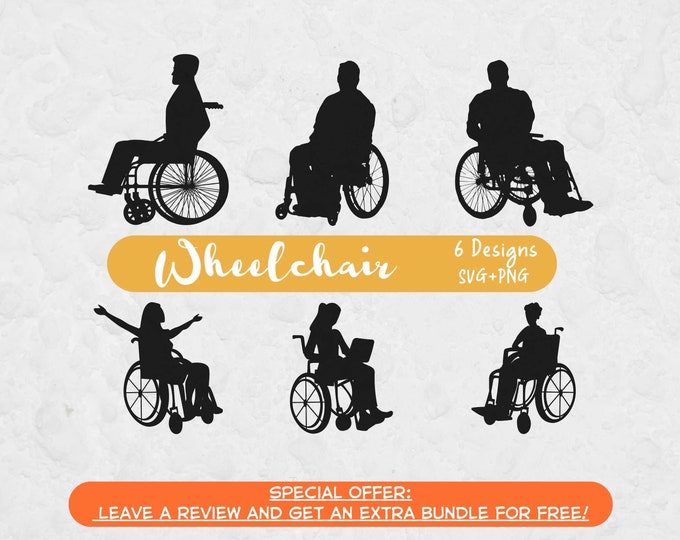 Wheelchair Svg Bundle, SVG Files for Cricut, Wheelchair Silhouette ...
