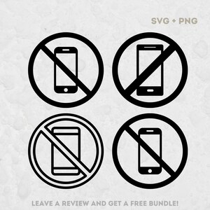 No Cellphone SVG Bundle, Svg Files for Cricut, No Cellphone Icon, No ...