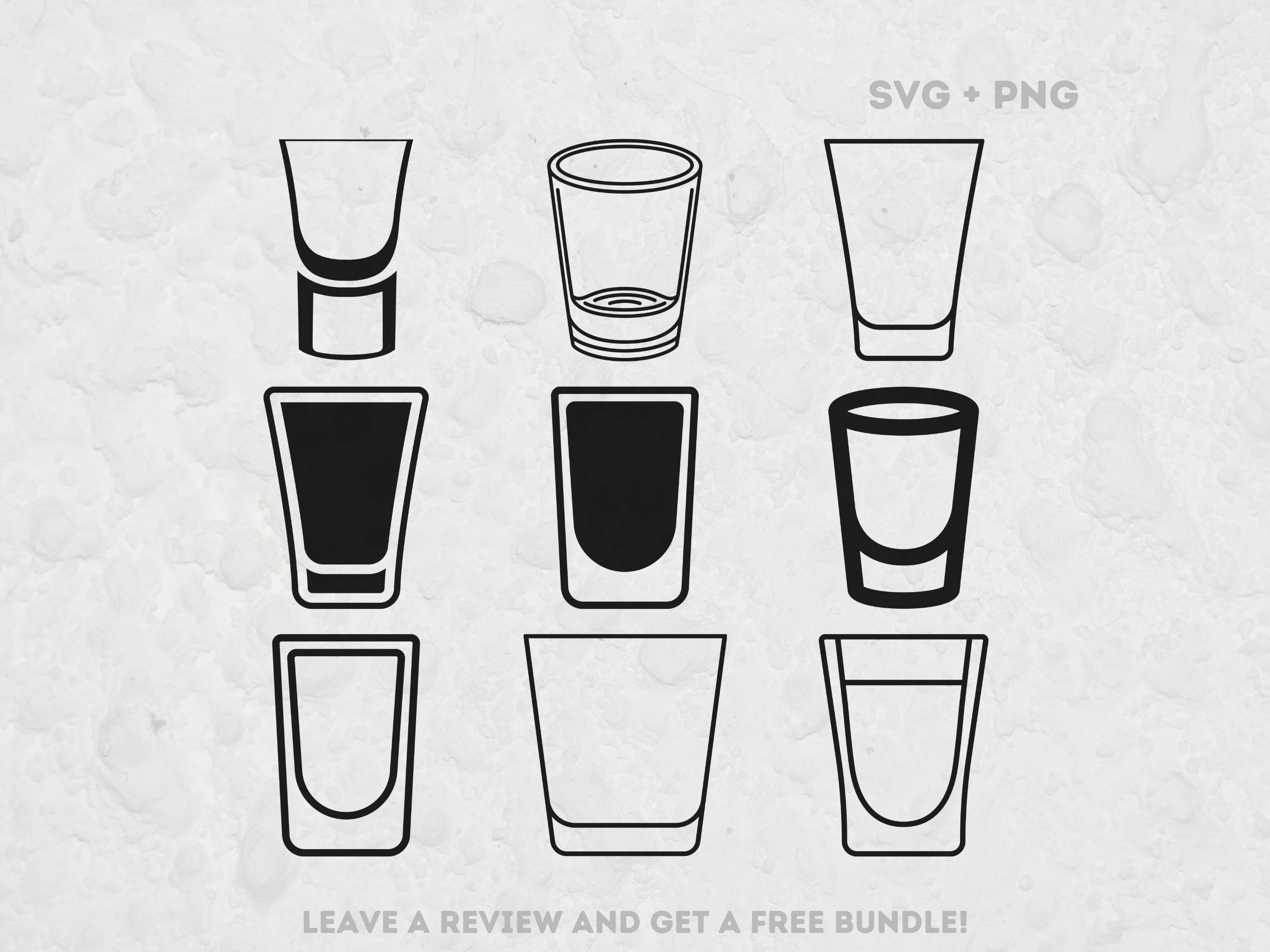 Shot Glass SVG Bundle, Svg Files for Cricut, Glass Clipart, Shots Svg ...