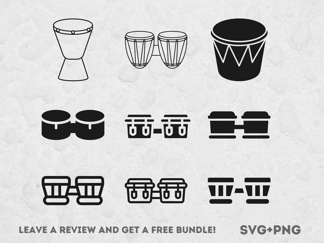 Bongo Drum SVG Bundle, Svg Files for Cricut, Bongo SVG, Music Svg, Drum ...