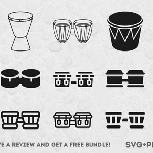 Bongo Drum SVG Bundle, Svg Files for Cricut, Bongo SVG, Music Svg, Drum ...