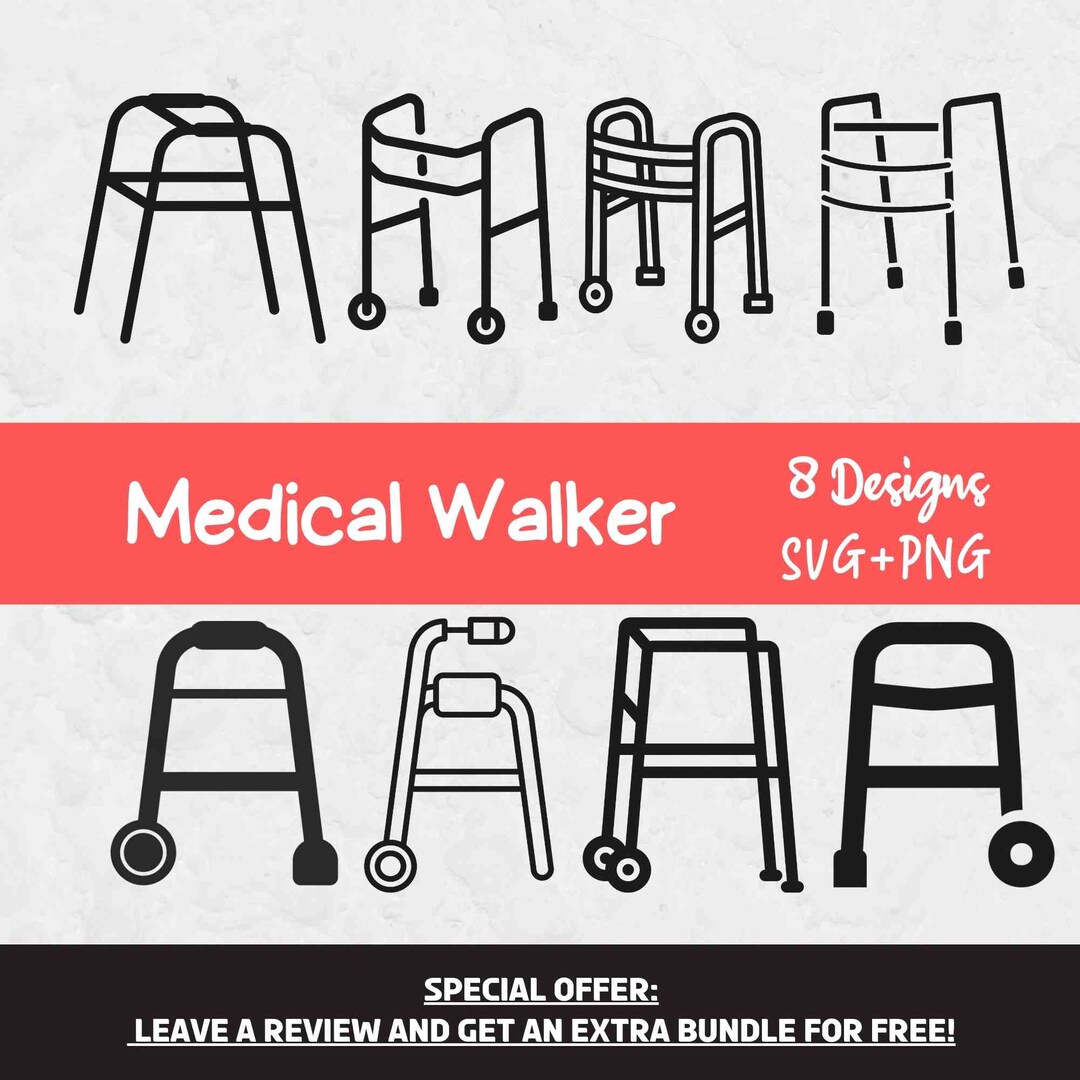 Medical Walker Svg, SVG Files for Cricut, Handicap SVG, Disability Svg ...
