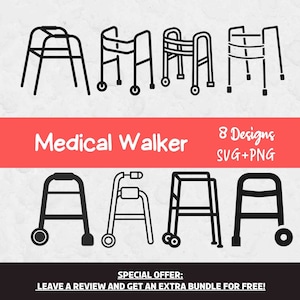 Medical Walker Svg, SVG Files for Cricut, Handicap SVG, Disability Svg ...