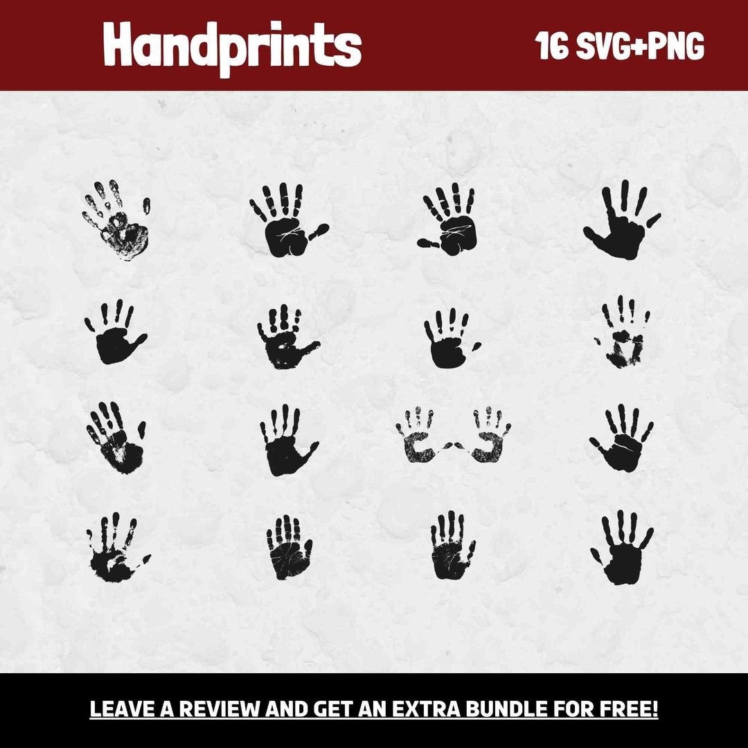 Hand Print SVG, Svg Files for Cricut, Hand Print Clipart, True Crime ...