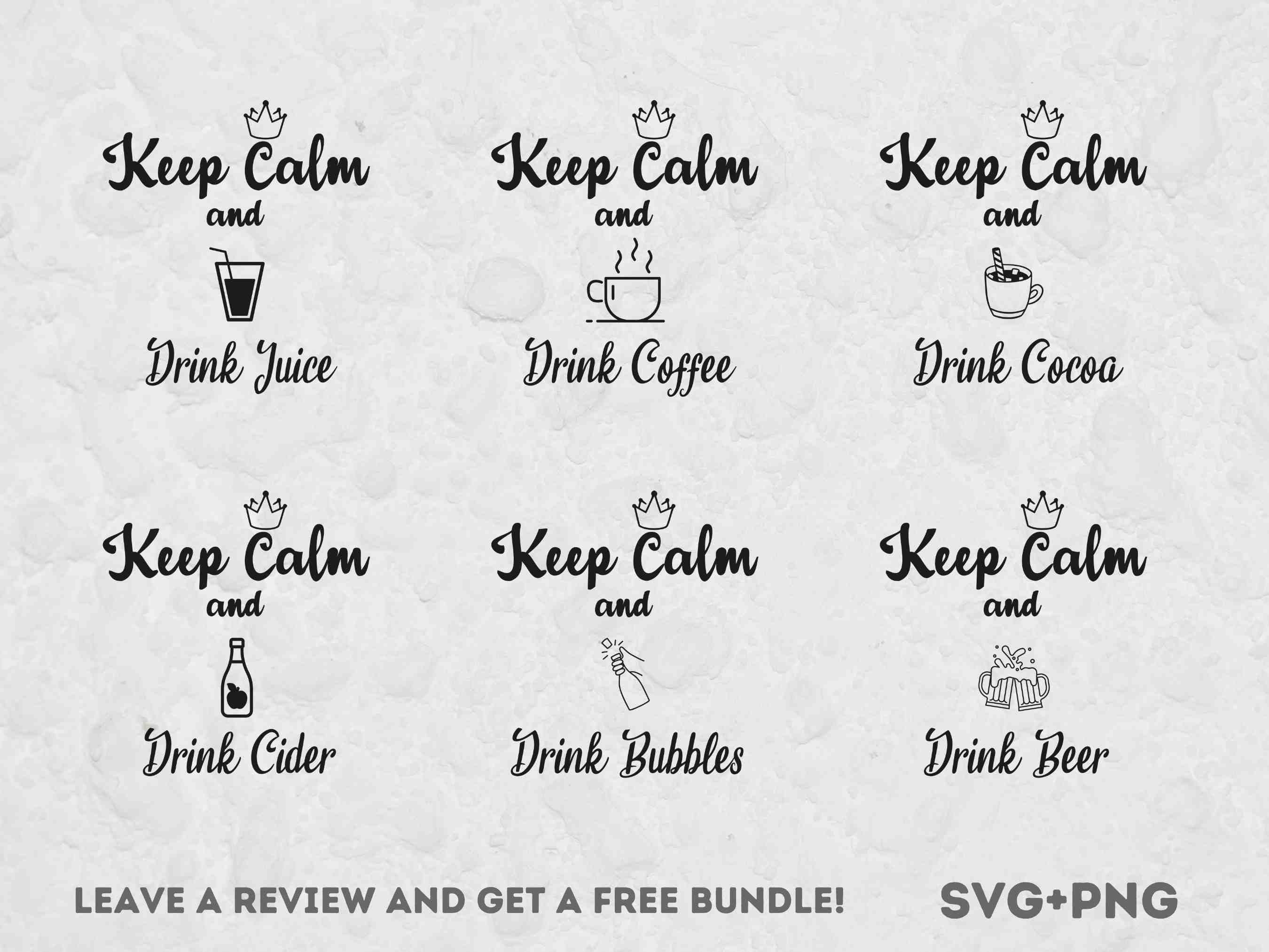 Keep Calm Svg Bundle Svg Files for Cricut Drink SVG - Etsy