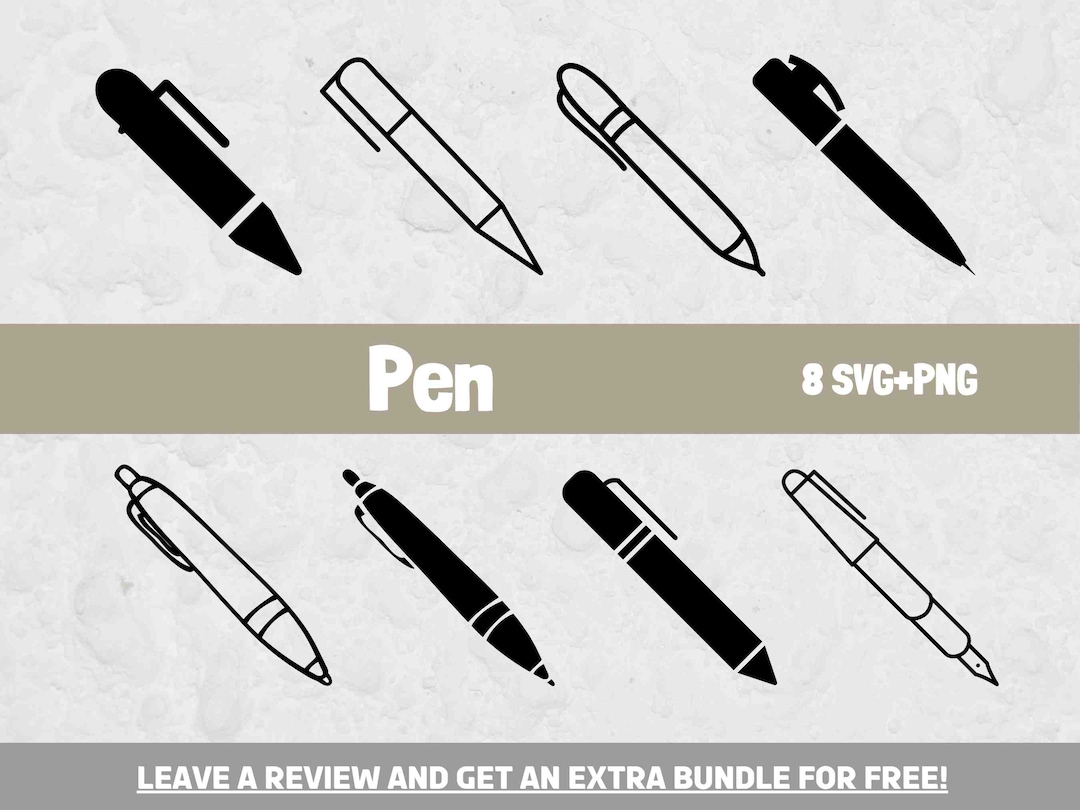 Pen Svg Bundle, SVG Files for Cricut, Write Svg, Pen Clipart Png ...