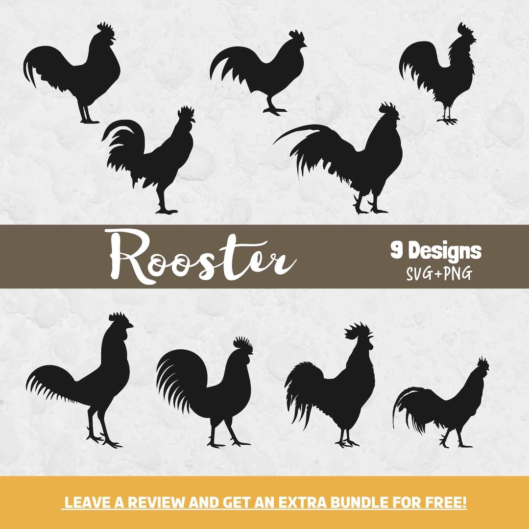 Rooster SVG, SVG Files for Cricut, Rooster Cut File, Farm Clipart Image ...