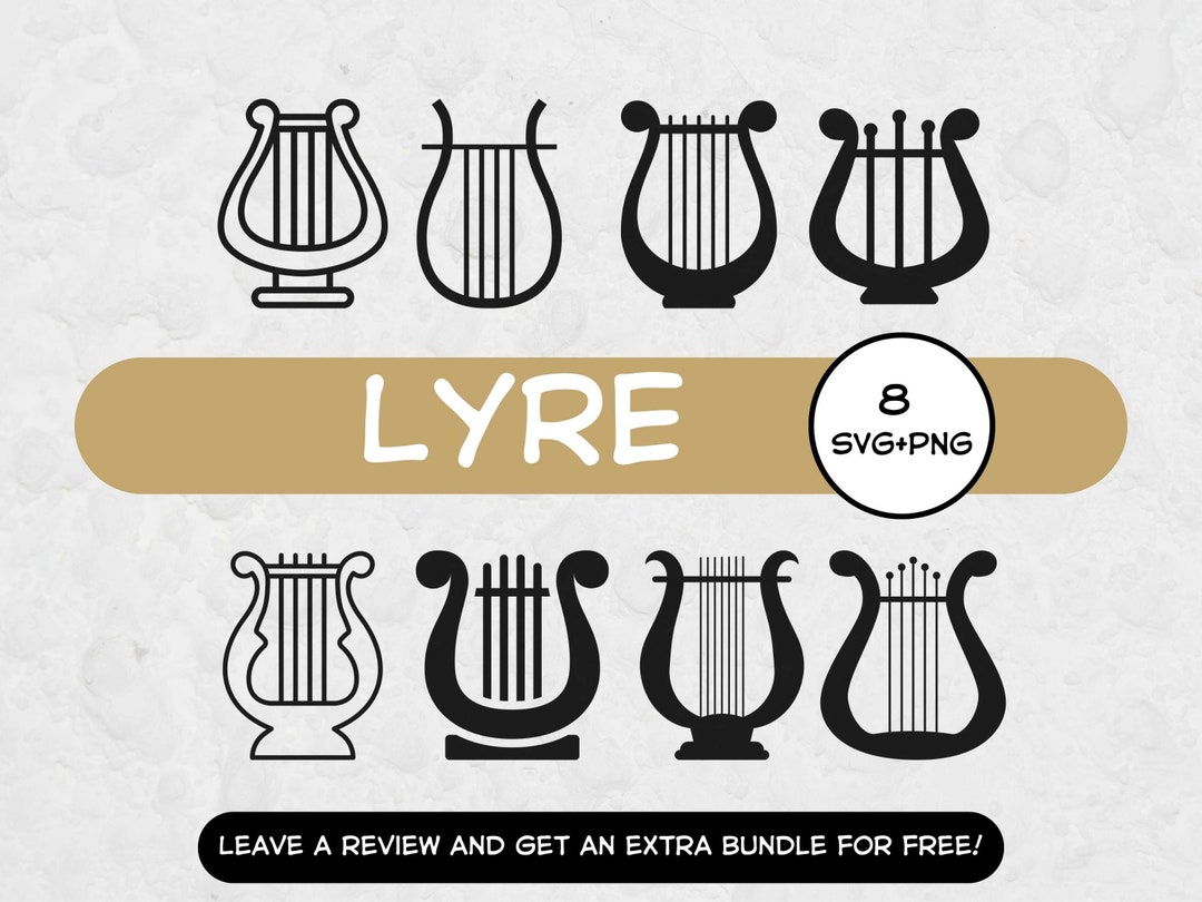 Lyre Svg, SVG Files for Cricut, Music Svg, Lyre Clipart, Musical ...