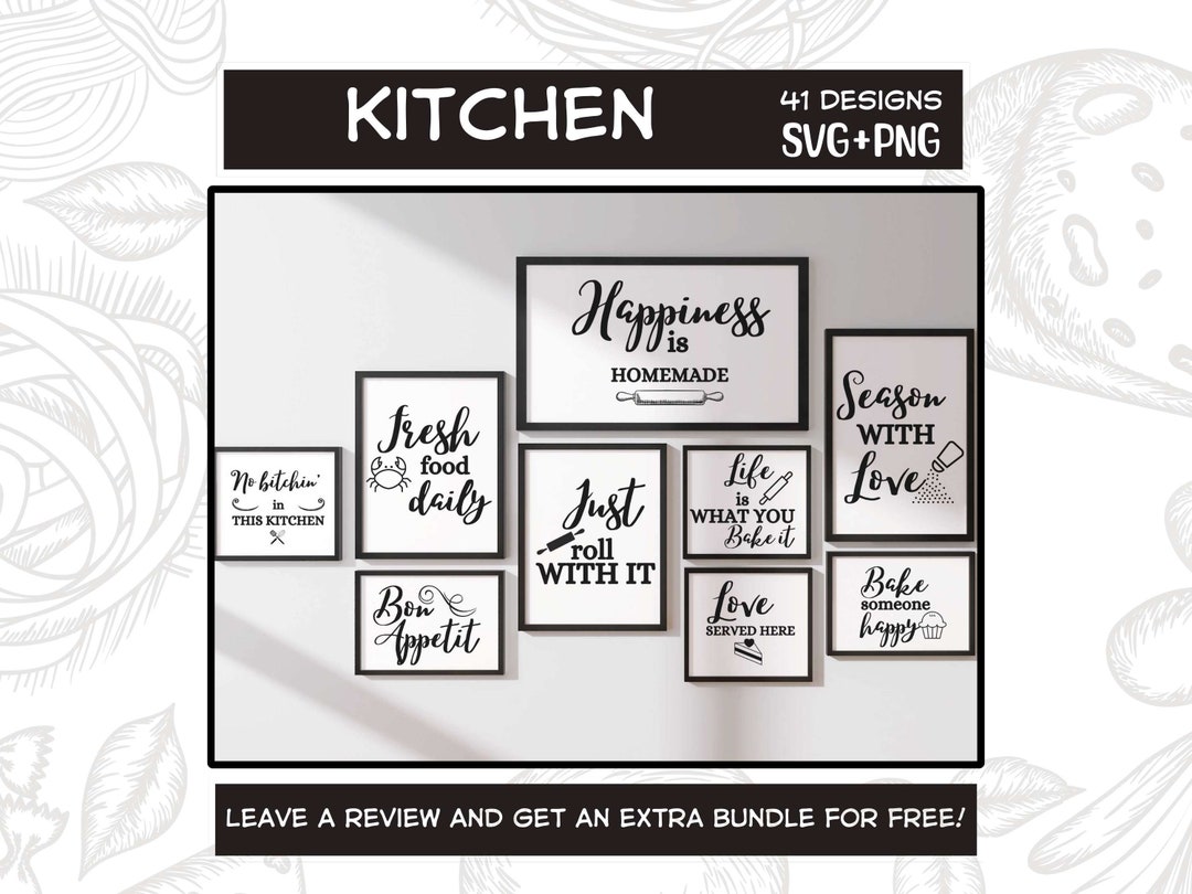 Kitchen SVG Bundle, Svg Files for Cricut, Cutting Board Quotes, Kitchen ...