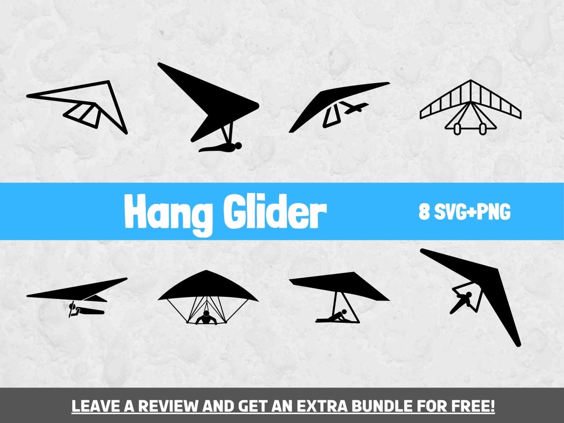 Hang Glider Svg Bundle, Hang Glider Clipart, SVG Files for Cricut, Hang ...