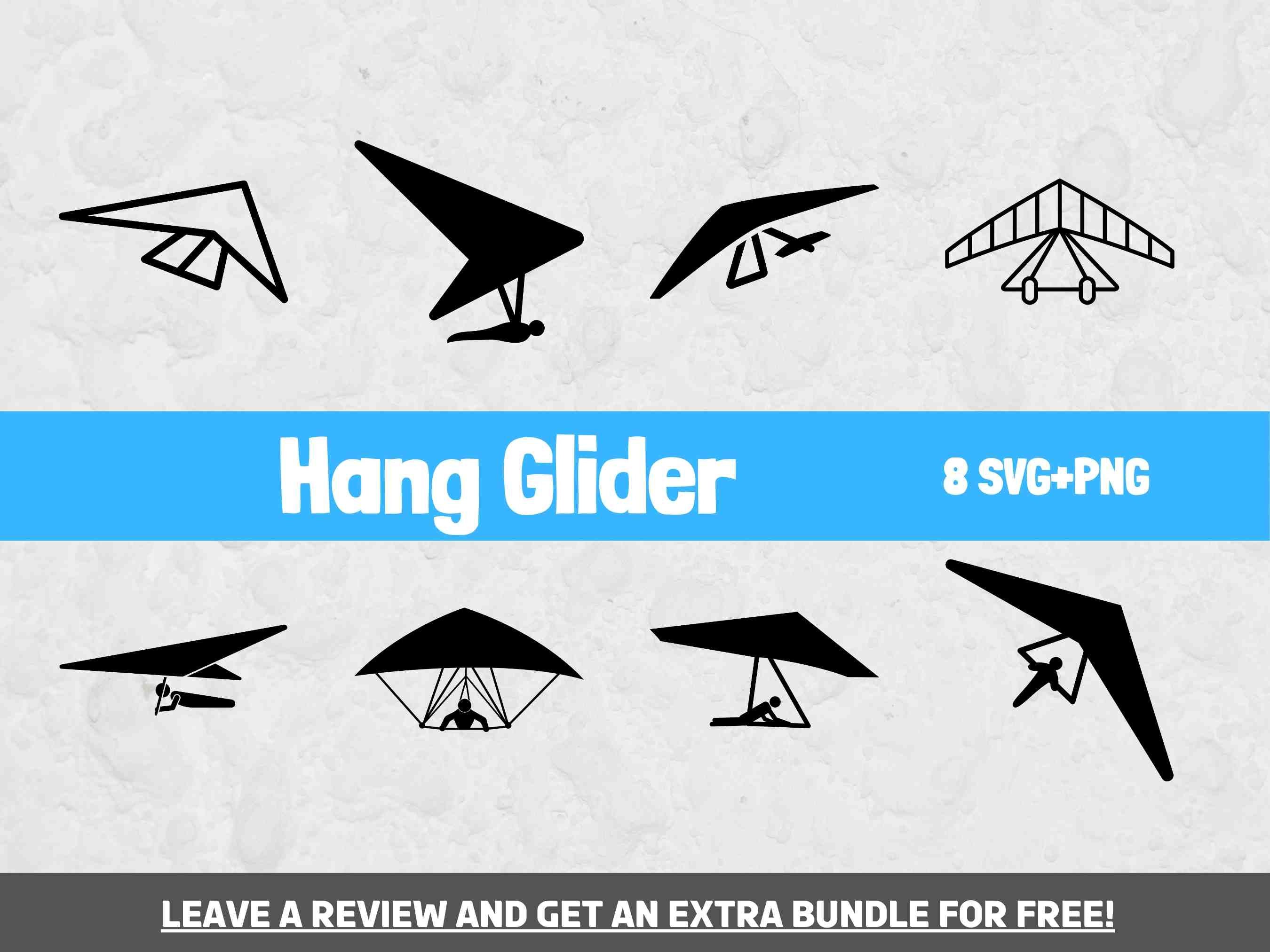 Hang Glider Svg Bundle, Hang Glider Clipart, SVG Files for Cricut, Hang ...