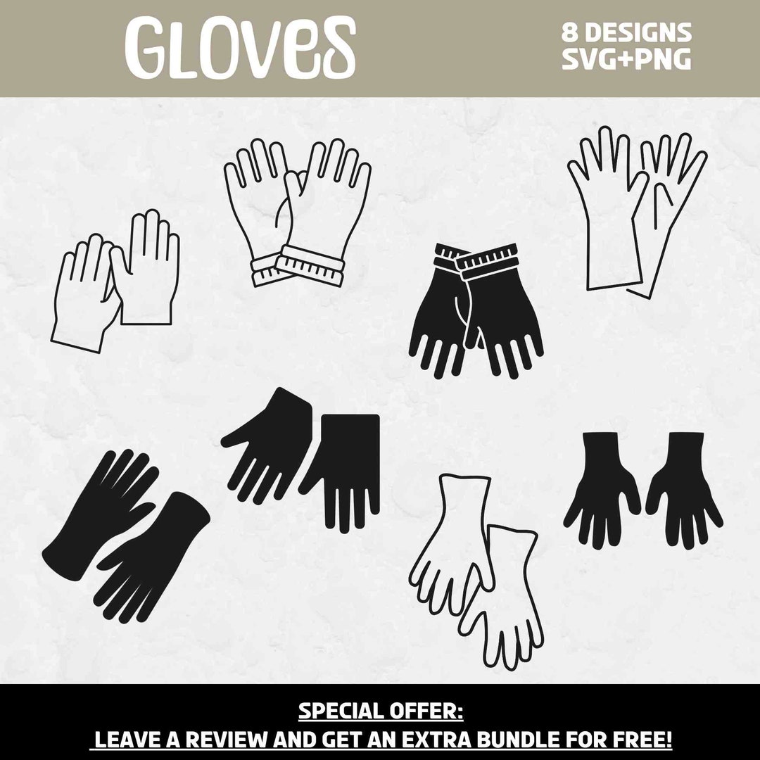Gloves SVG Bundle, Svg Files for Cricut, Gloves PNG Bundle, Paper Doll ...