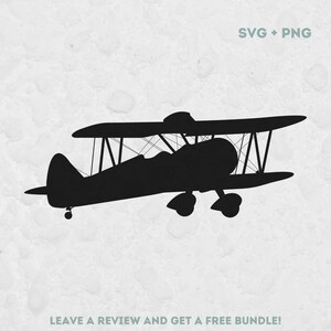 Biplane Silhouette Svg, SVG Files for Cricut, Airplane Svg, Airplane ...