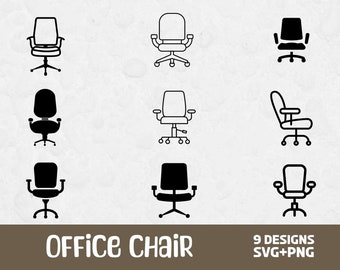 Office Chair SVG Bundle, PNG, Chair Svg, Leather Chair Svg, Chair ...