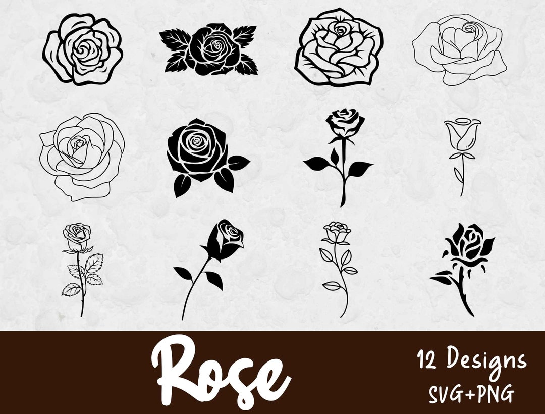 Rose SVG, Rose Cut File, Rose Vector, Flower Clipart, Flowers SVG ...