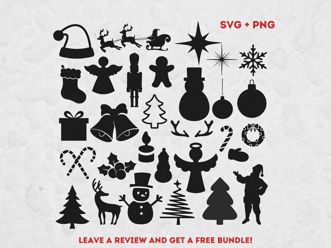 Christmas Silhouette SVG Bundle, Svg Files for Cricut, Christmas ...