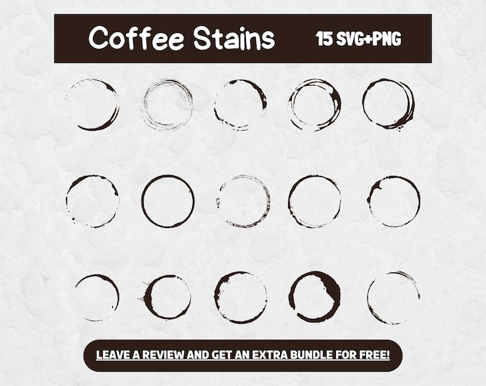 Coffee Svg Bundle, SVG Files for Cricut, Coffee Stains, Coffee Clipart ...
