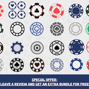 Poker Chip SVG Png Clipart Image Bundle, Gambling Clipart, SVG Files ...