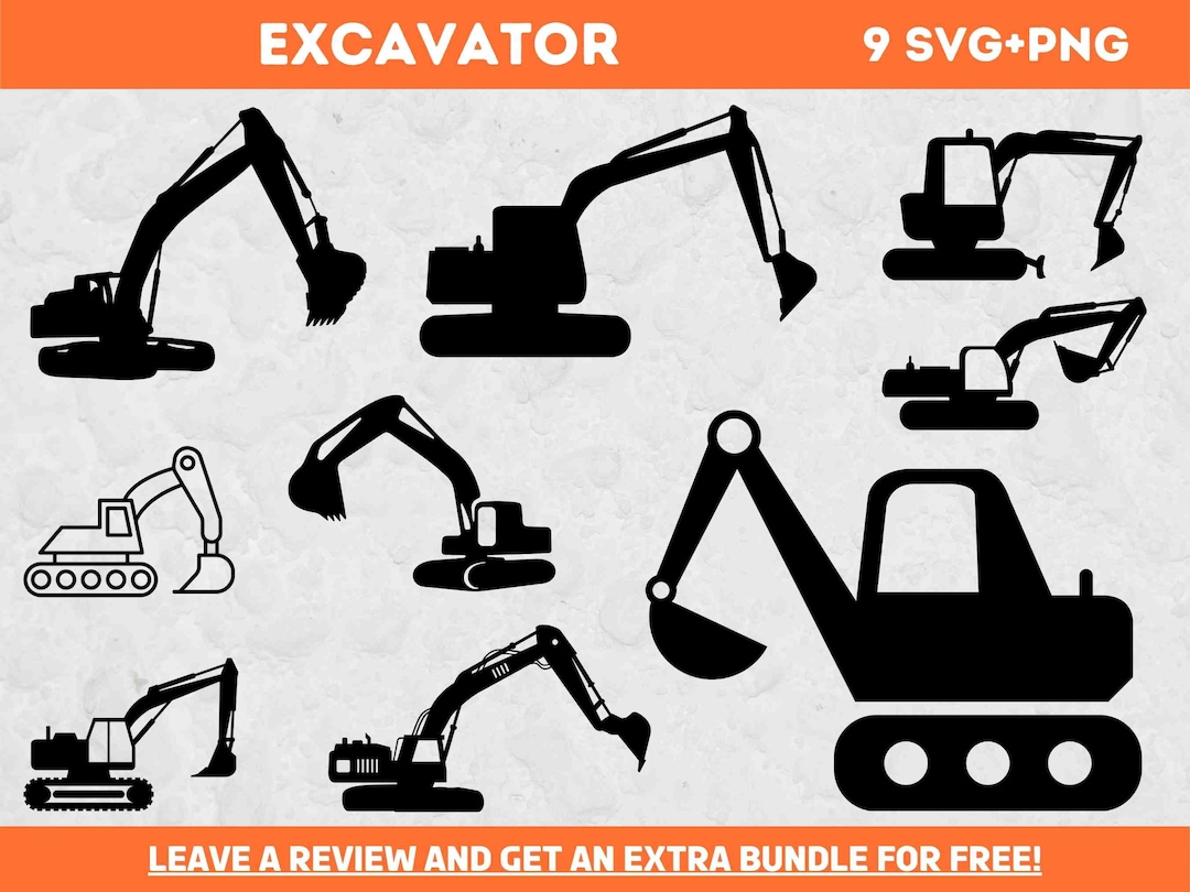 Excavator SVG, SVG Files for Cricut, Road Work Clipart, Construction ...