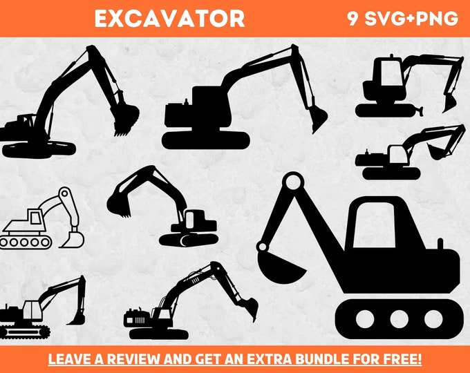 Excavator SVG, SVG Files for Cricut, Road Work Clipart, Construction ...