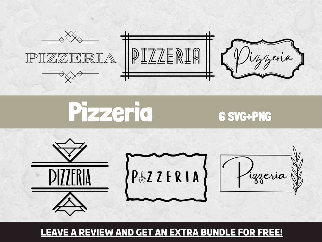 Pizzeria SVG Bundle, SVG Files for Cricut, Pizzeria Sign, Art Deco Svg ...