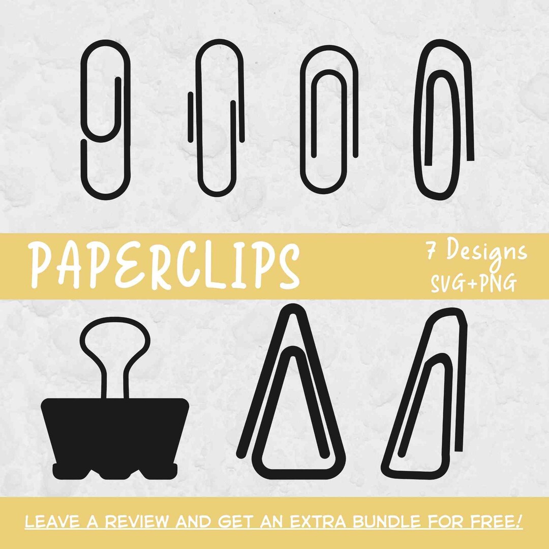 Paperclip SVG Bundle, Paperclip Cut Files, Paperclip Clipart, Office ...