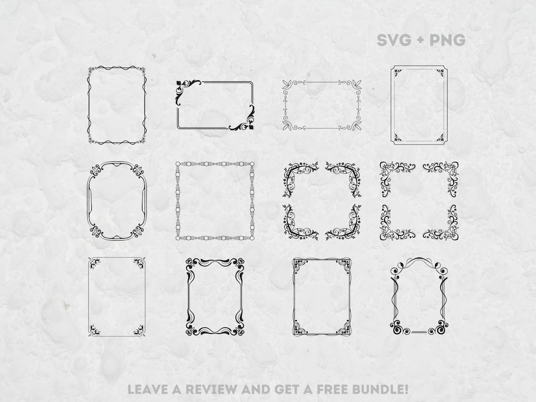 Ornate Border Svg, Svg Files for Cricut, Border SVG, Frame SVG, Wedding ...