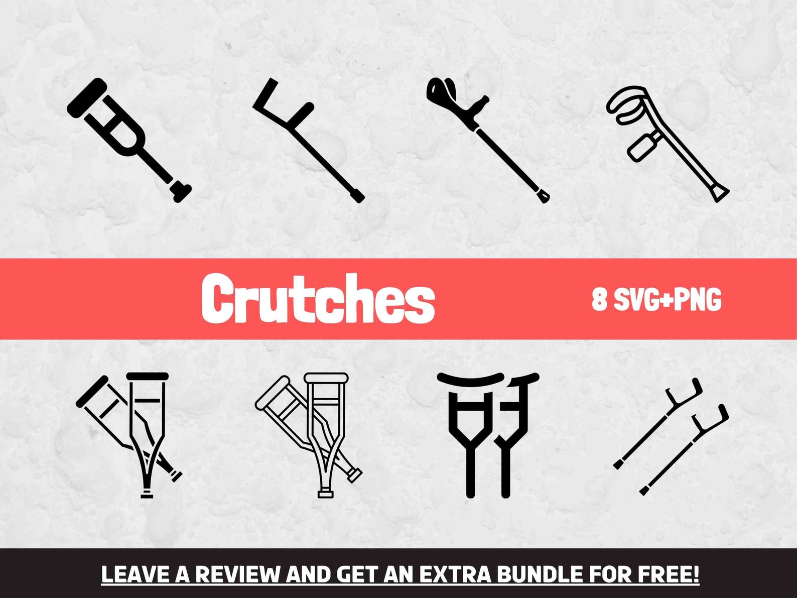 Crutches Svg Bundle, Crutch PNG, Medical Svg, Handicap SVG, Disability ...
