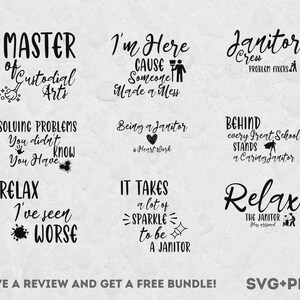 Janitor Quotes Svg, Svg Files for Cricut, Janitor Quotes PNG, Custodian ...
