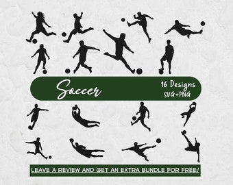 Soccer SVG Bundle, PNG, Soccer Player Silhouette Svg, Football Svg ...