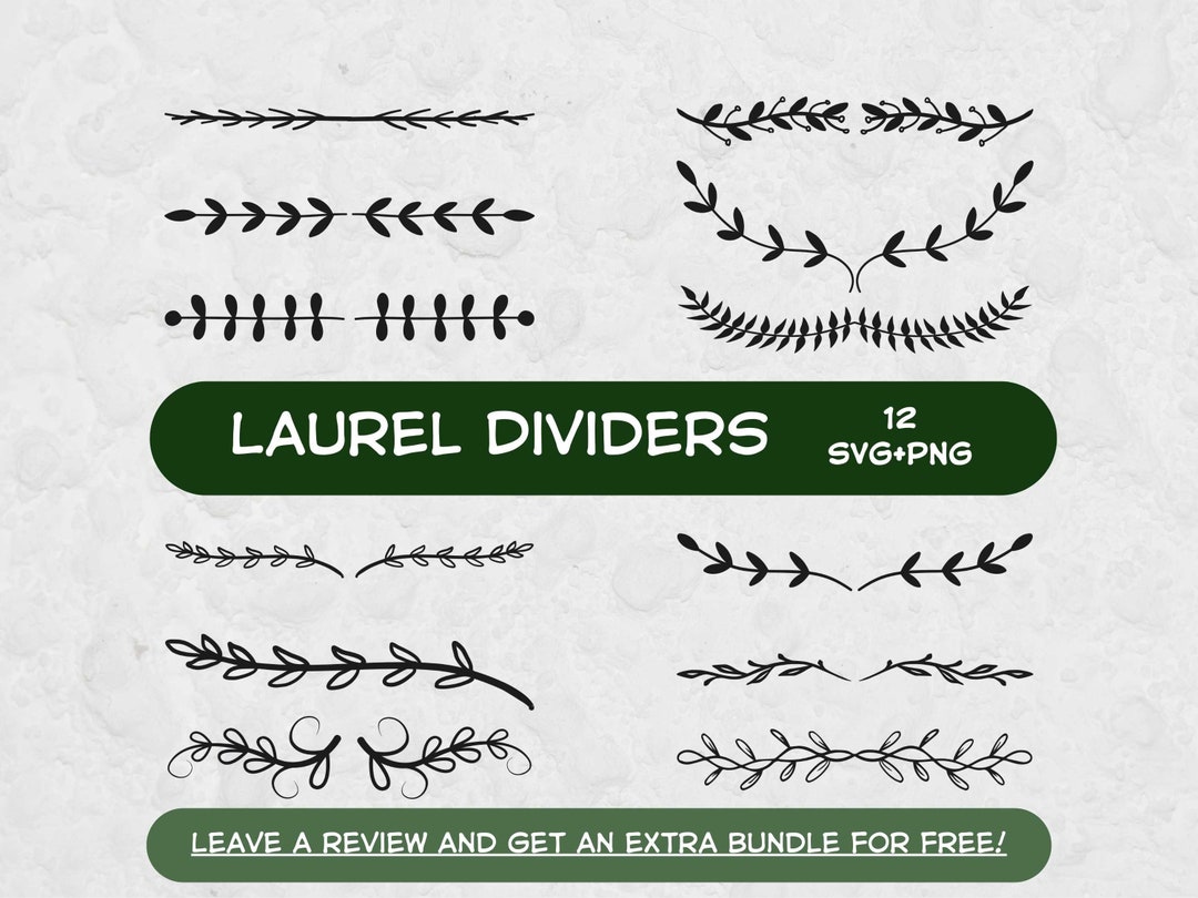 Laurel Divider SVG Bundle, Svg Files for Cricut, Divider Clipart ...