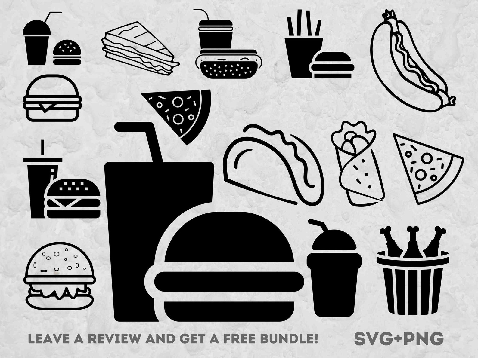 Fast Food Svg, Junk Food Svg, SVG Files for Cricut, Food Clipart, Hot ...