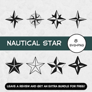 Nautical Star SVG, Svg Files for Cricut, Nautical Clipart, Star Cut ...