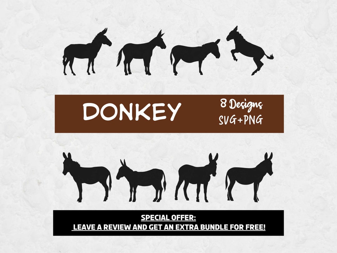 Donkey Svg Bundle, SVG Files for Cricut, Donkey Vector, Donkey Cut ...