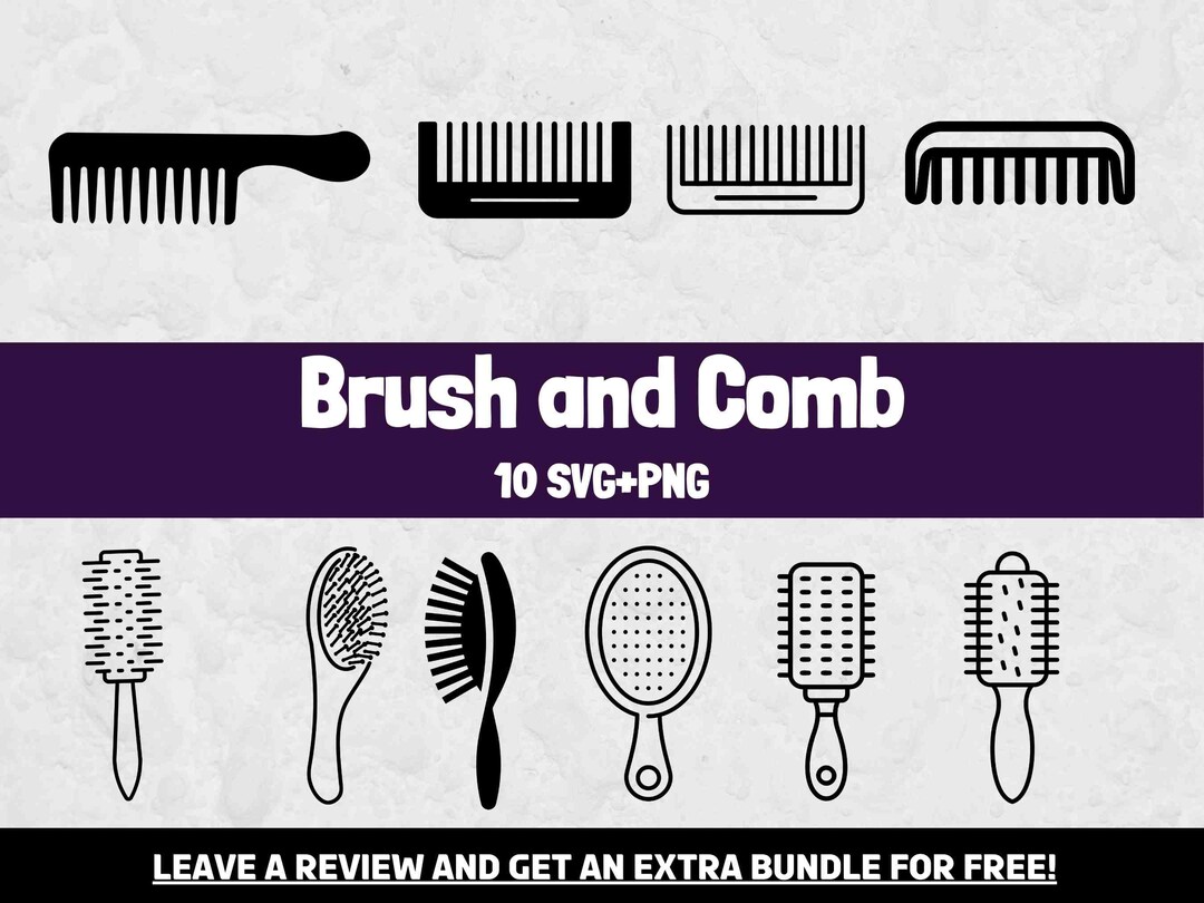 Hair Brush and Comb SVG Bundle, SVG Files for Cricut, Hairdresser Tools ...