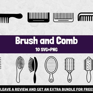 Hair Brush and Comb SVG Bundle, SVG Files for Cricut, Hairdresser Tools ...