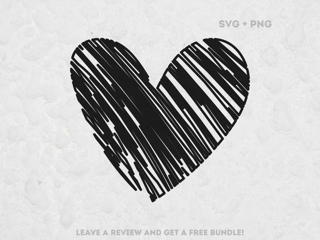Scribbled Heart Svg, Svg Files for Cricut, Heart Clipart, Heart Doodle ...