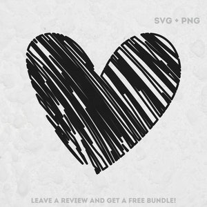 Scribbled Heart Svg, Svg Files for Cricut, Heart Clipart, Heart Doodle ...