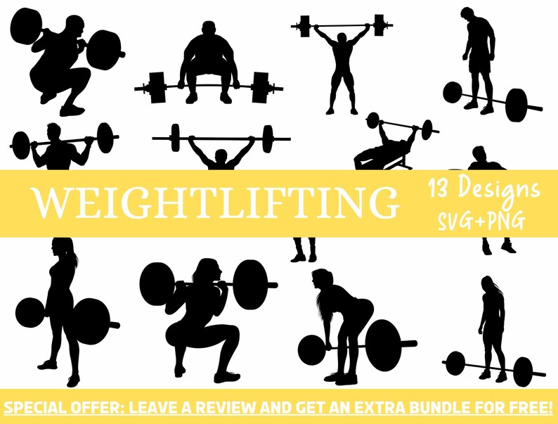 Weightlifting Svg Bundle SVG Files for Cricut Gym SVG - Etsy