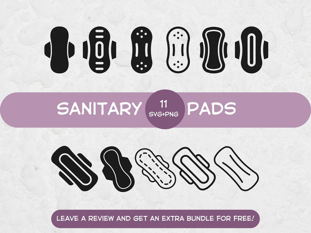 Sanitary Pad SVG, Svg Files for Cricut, Sanitary Clipart, Sanitary ...