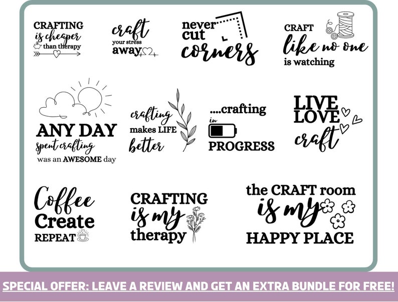 Crafting SVG Png Bundle, SVG Files for Cricut, Craft Room Svg, Crafting ...